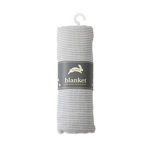 Red Rover Kids Cotton Muslin Swaddle - 47”x 47”- 100% Cotton – Machine Washable – Softer with Every Wash – Playful Designs -Soft, Breathable & Lightweight – Unisex (Grey Micro Stripe)
