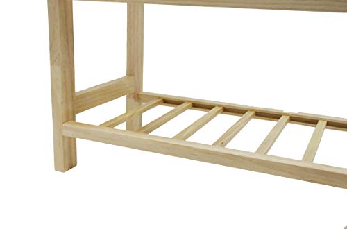 FixtureDisplays® Wood Shoe Rack Flower Plant Display Stand Reading Room Book Cart Storage Organizer 4-Shelf 15918