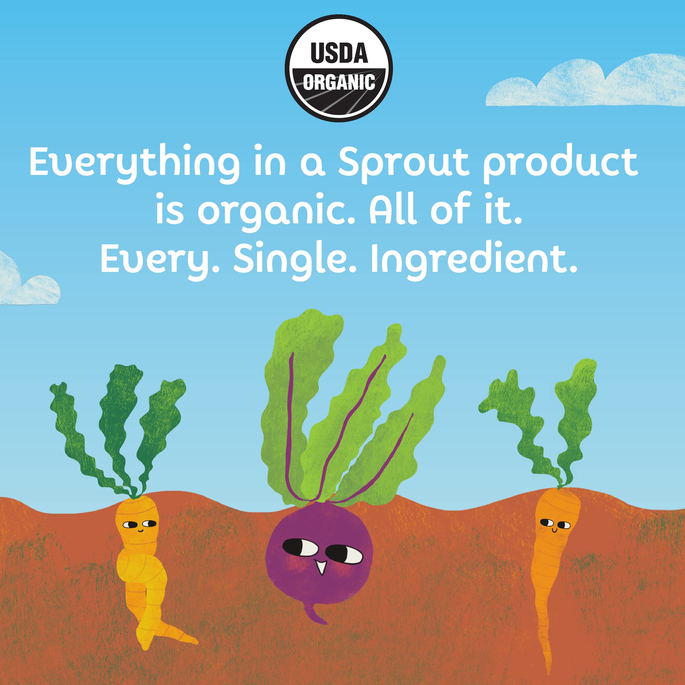 Sprout Organic Baby Food, Stage 4 Toddler Pouches, Green Veggie Power Pack, 4 Oz, Pack of 12