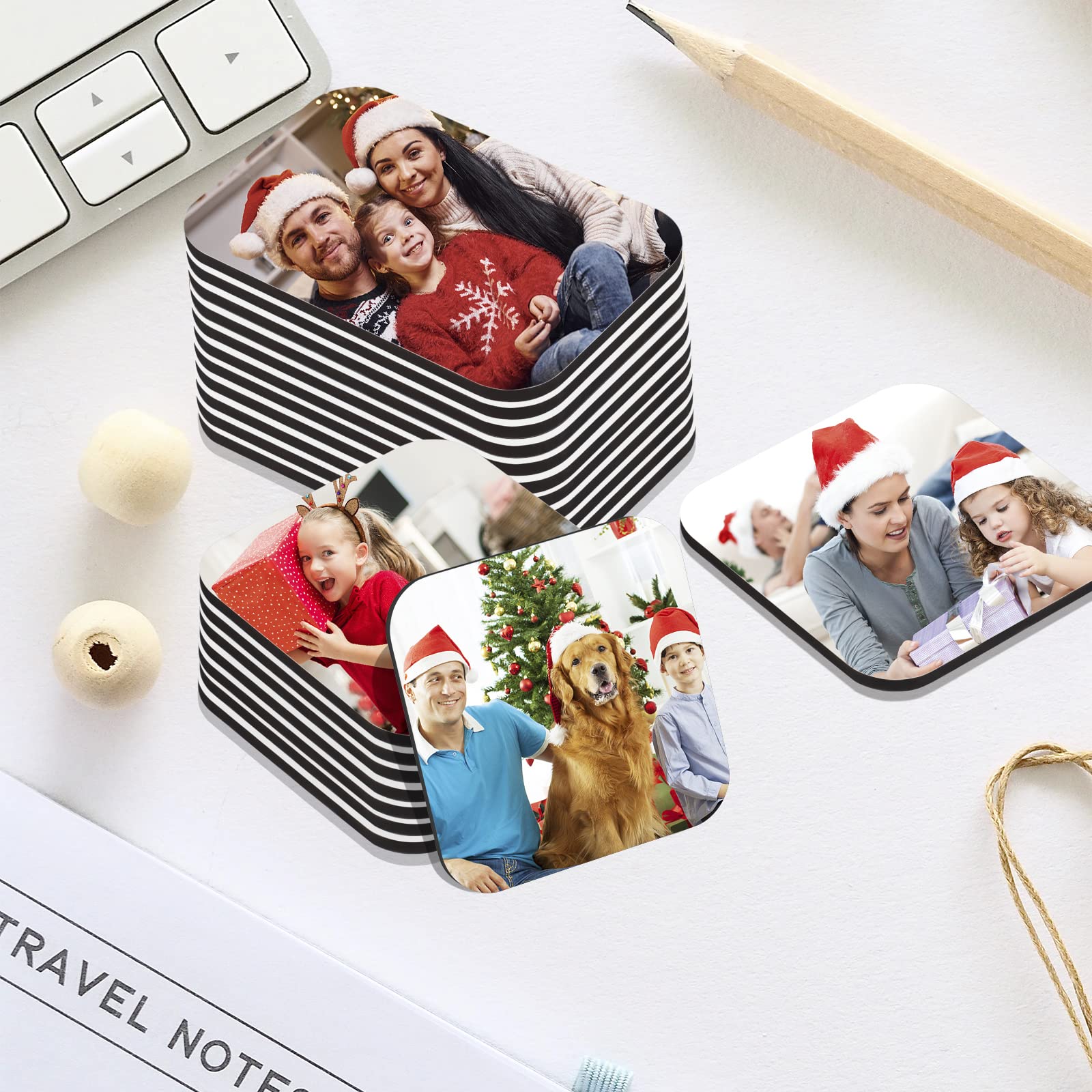48 PCS Sublimation Blank Fridge Magnets for Refrigerator, Sublimation Printing Blank and Magnetic Sticker, DIY Magnetic Fridge Magnet for Home Kitchen Microwave Wall Door Decor (6 x 6cm, 5 x 7.5 cm)