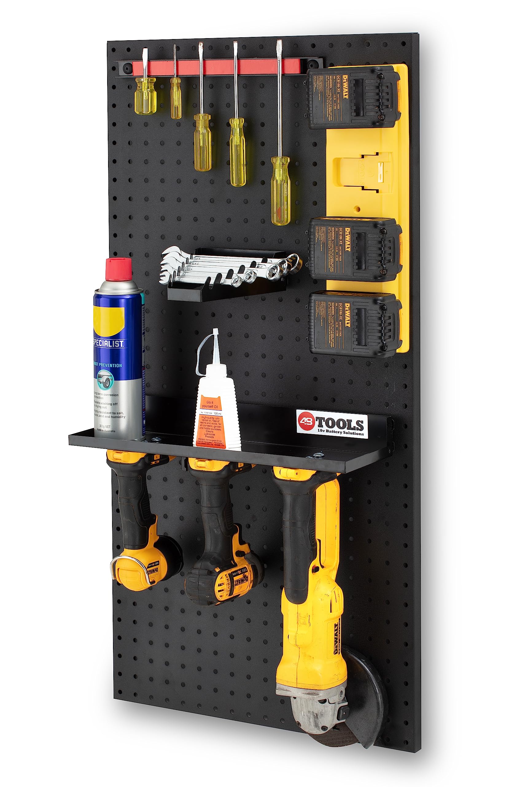48 Tools - Battery Holder for DeWalt XR Batteries | 20V | Wall Mount | Battery Storage for Truck, Trailer, Van, Workshop, Shelf, Toolbox