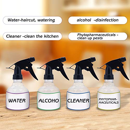 Spray Bottles, 8 Pcs 8oz Plastic Spray Bottles Durable Clear Empty Spray Bottles with Adjustable Spray Head for Plant Watering, Haircutting, Kitchen Cleaning, Alcohol Disinfection, Pet Cleaning.