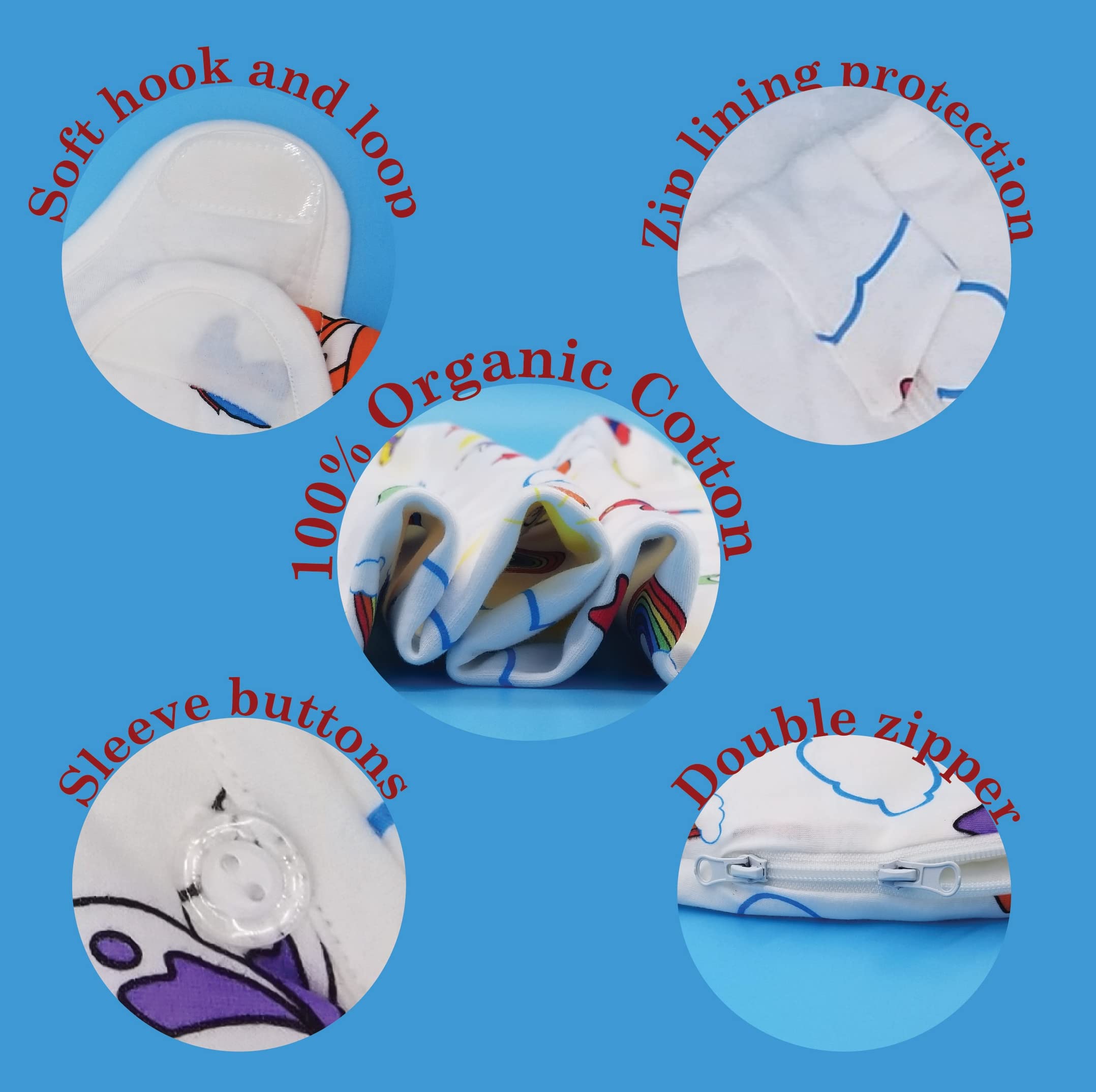 Baby Sleeping Sack and Blanket Bundle | Baby: 0-6 Months | 100% Organic Cotton | 1.5 TOG | Primary and Secondary Colors Shapes | Unisex (0-6 Months)