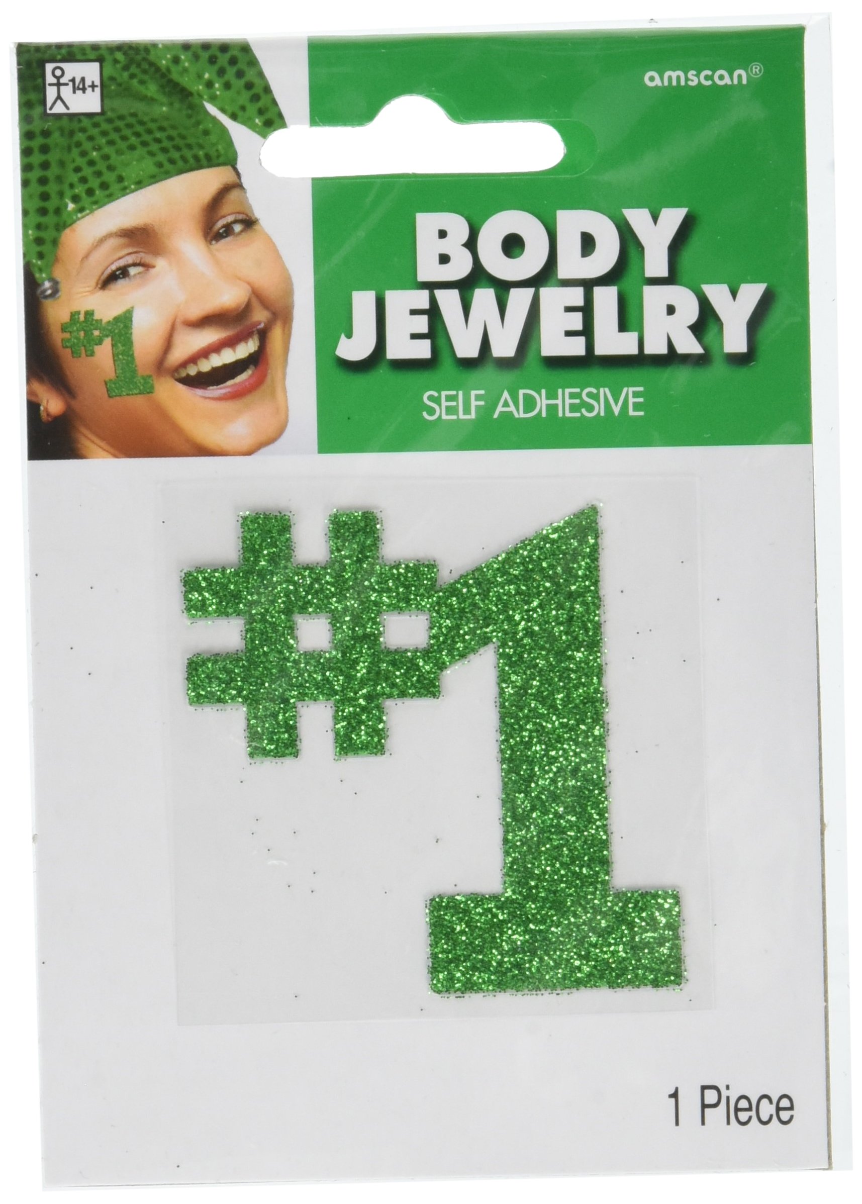 Amscan Green #1 Body Jewelry, Party Accessory, 24 Ct.
