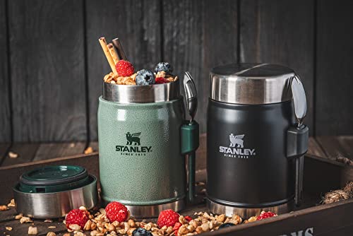 Stanley Classic Legendary Food Jar 0.4L Nightfall with Spork β BPA Free Stainless Steel Soup Flask - Keeps Cold or Hot for 7 Hours - Leakproof - Dishwasher Safe