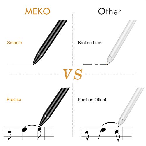 MEKO Upgraded Fine Tip Stylus Pen with Palm Rejection, Compatible for 2018&2019&2020 Apple iPad Pro 11/12.9 Inch 3rd&4th Gen, iPad 6th/7th/8th Gen/Air 3rd/4th Gen/Mini 5th Gen Digital Pencil -Black