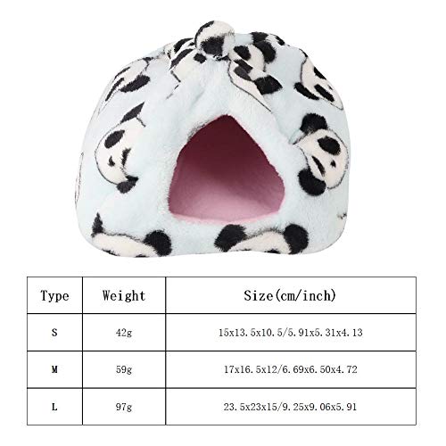 GLOGLOW Hamster Bed, Panda Shape Warm Hanging Bed Cute Warm Hammock Nest for Sugar Glider Rat Guinea Pig Gerbil Mice Hamster(L)
