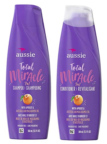 Aussie Total Miracle Collection 7n1 Shampoo and Conditioner Set, 12.1 Fluid Ounce Each