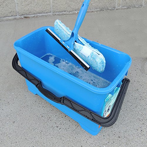 Unger Professional 2-in-1 14" Window Cleaning Squeegee & Scrubber + 6 Gallon Heavy Duty Bucket
