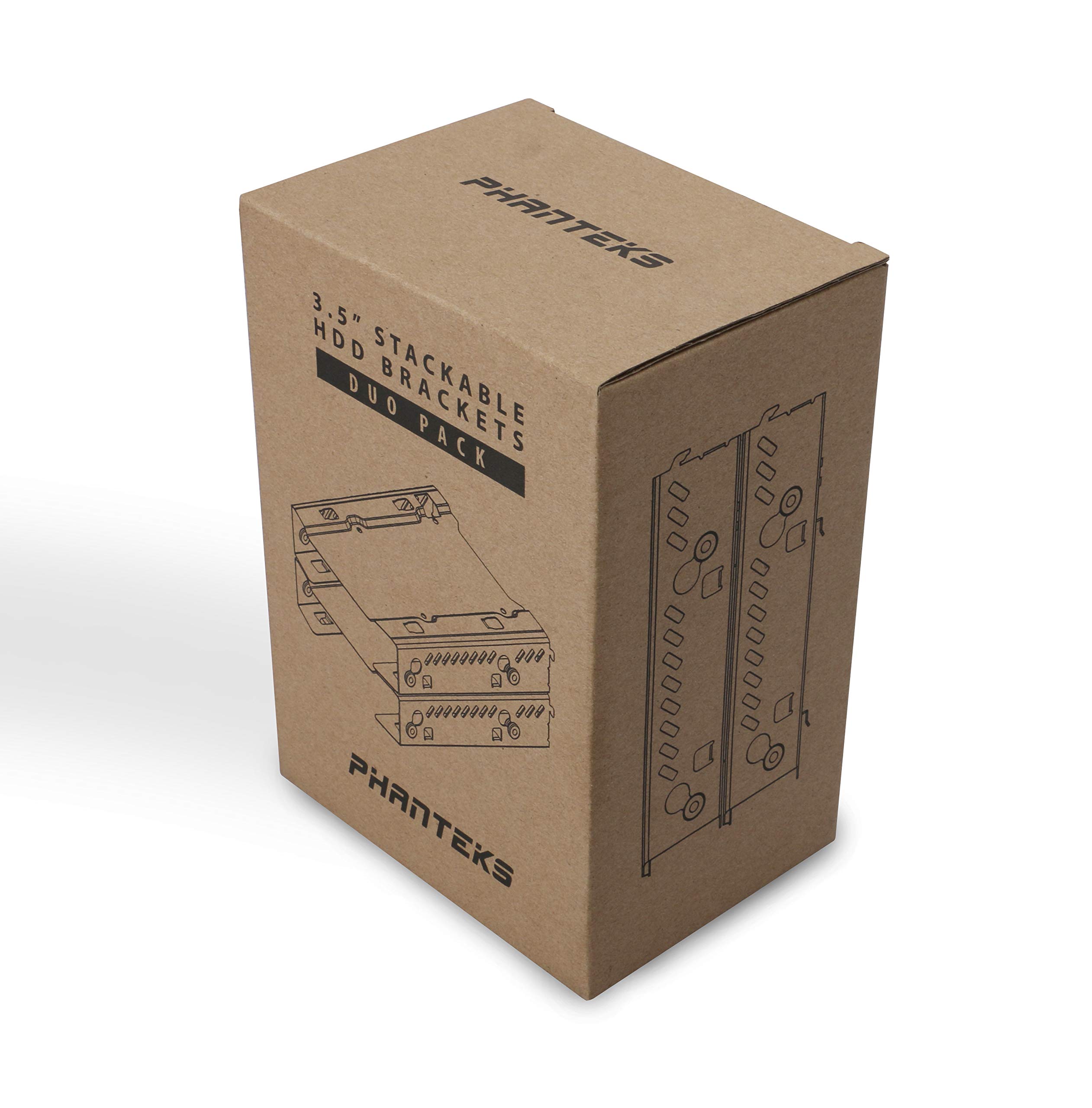 Phanteks - Stackable 3.5" HDD Bracket Duo Pack Cases PH-HDDKT_03,Black