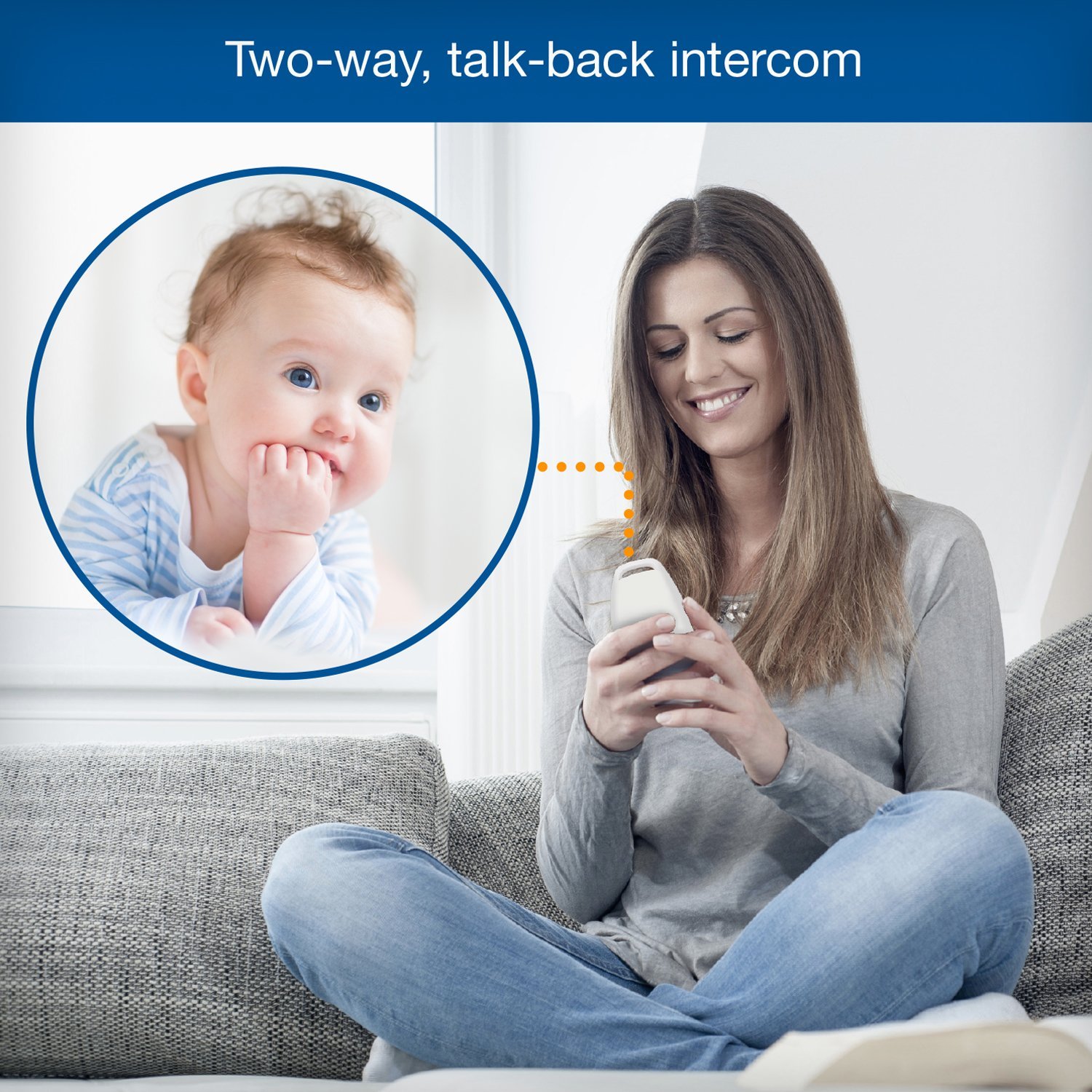 VTech DM223 Audio Baby Monitor with up to 1,000 ft of Range, Vibrating Sound-Alert, Talk-back Intercom, Digitized Transmission & Belt Clip (Renewed)