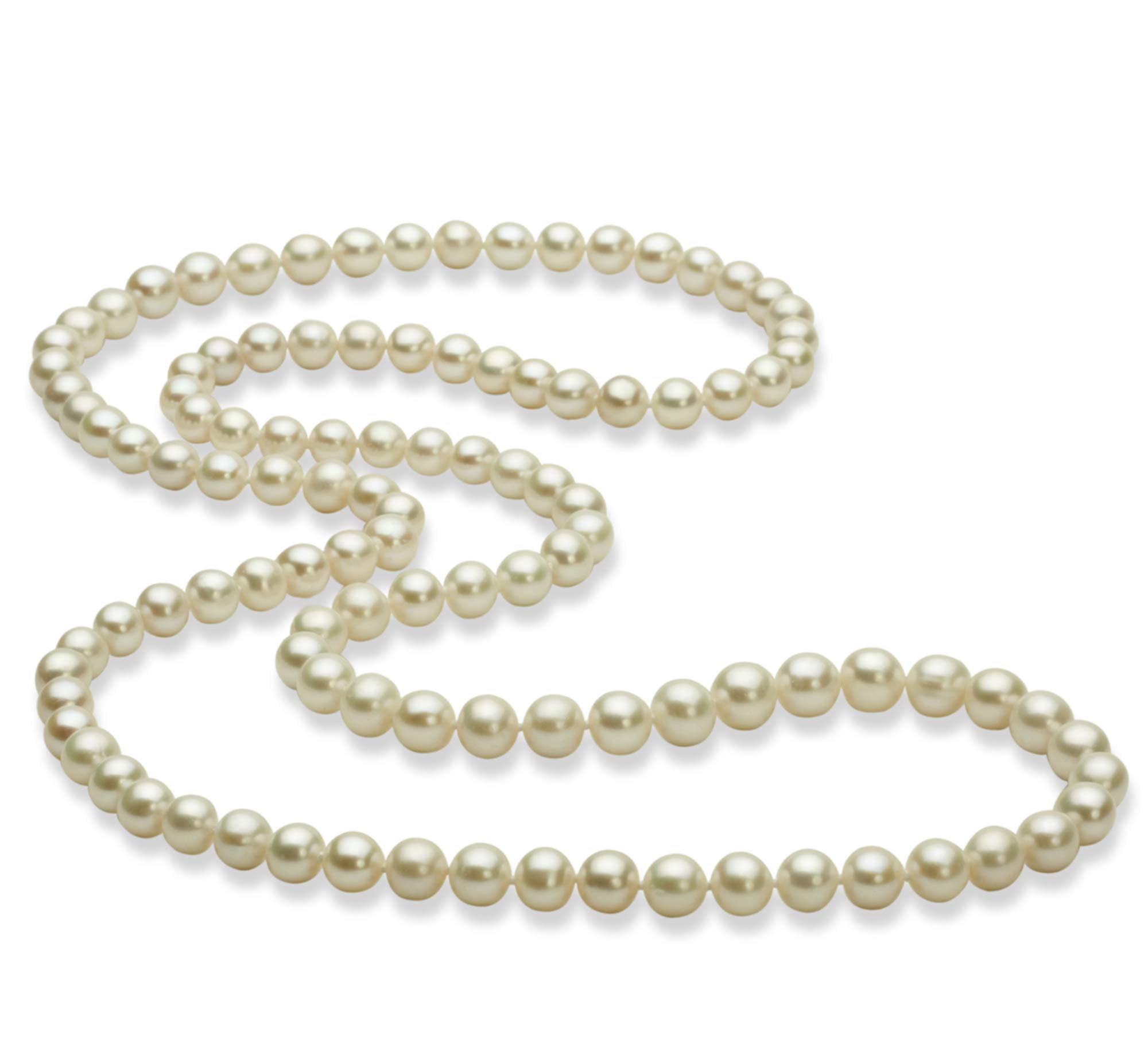 30 inches White 6-7mm AA Quality Freshwater Cultured Pearl Necklace for Women-30 in Length