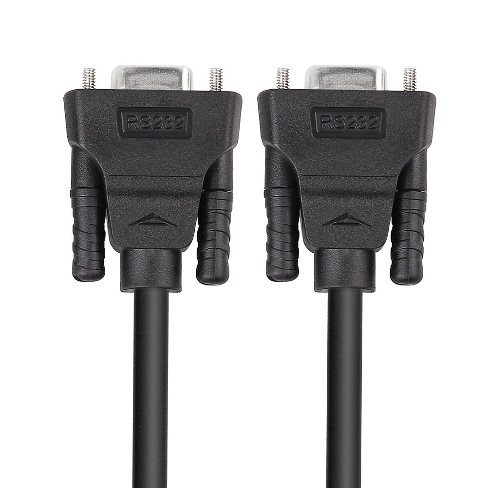 DTech DB9 RS232 Serial Cable Female to Female Null Modem Cord Cross TX/RX line for Data Communication (6 Feet, Black)