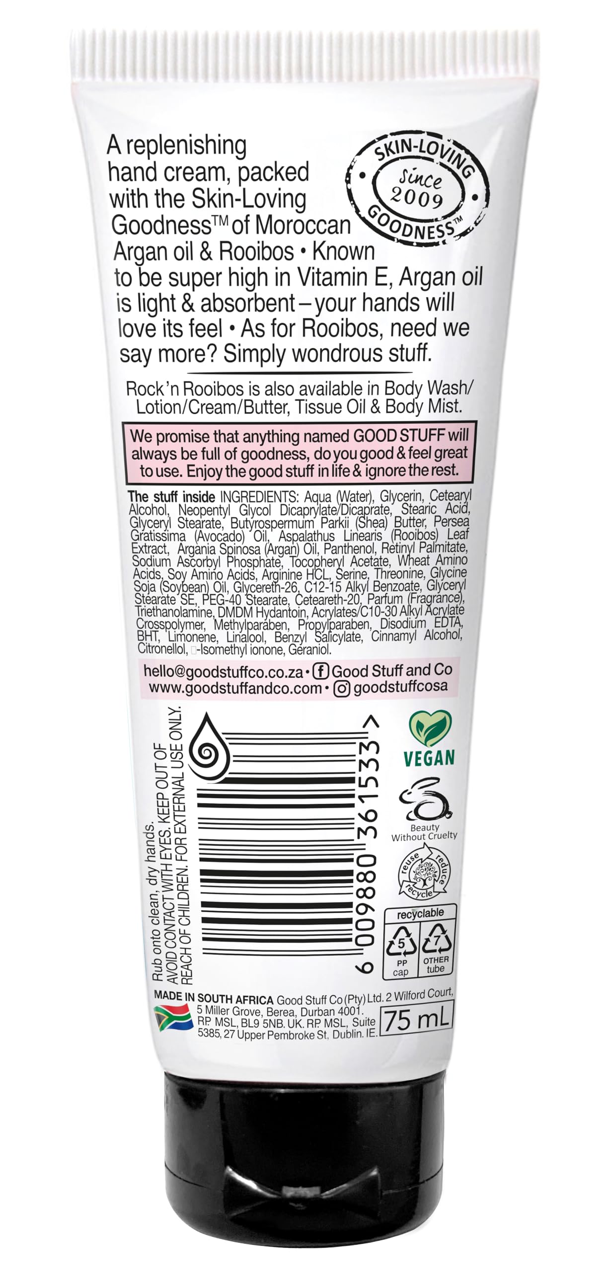 Good Stuff Rock 'n Rooibos Replenishing Anti-Oxidant Hand Cream with Rooibos and Moroccan Argan Oil 2.5 FL Oz