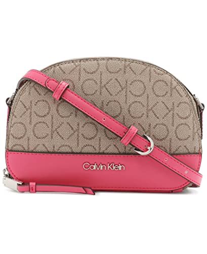 Calvin Klein Ashley Zip Around Crossbody, Almond/Taupe/Pink Flambe