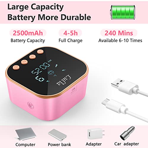 Double Electric Breast Pump with 10 Breastmilk Storage Bags, 2 Flanges and Milk Extractor, Breastfeeding Pump with 4 Modes, 9 Levels, Portable Breast Pump Strong Suction Power, Quiet, Pain Free(Pink)