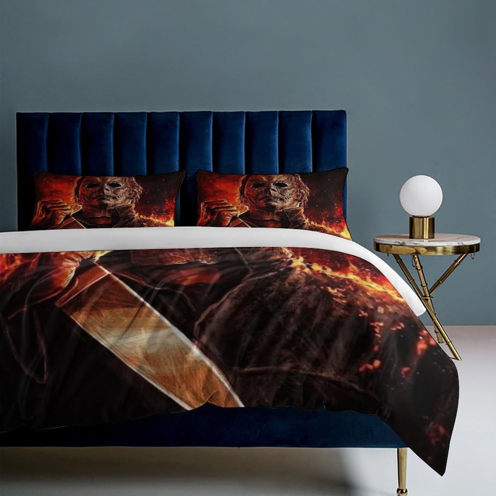 Pbunlkl Michael Killer Myers 3-Piece Bedding Set Duvet Cover Pillow Shams Set Soft Lightweight Comforter Cover Set 102"x90"