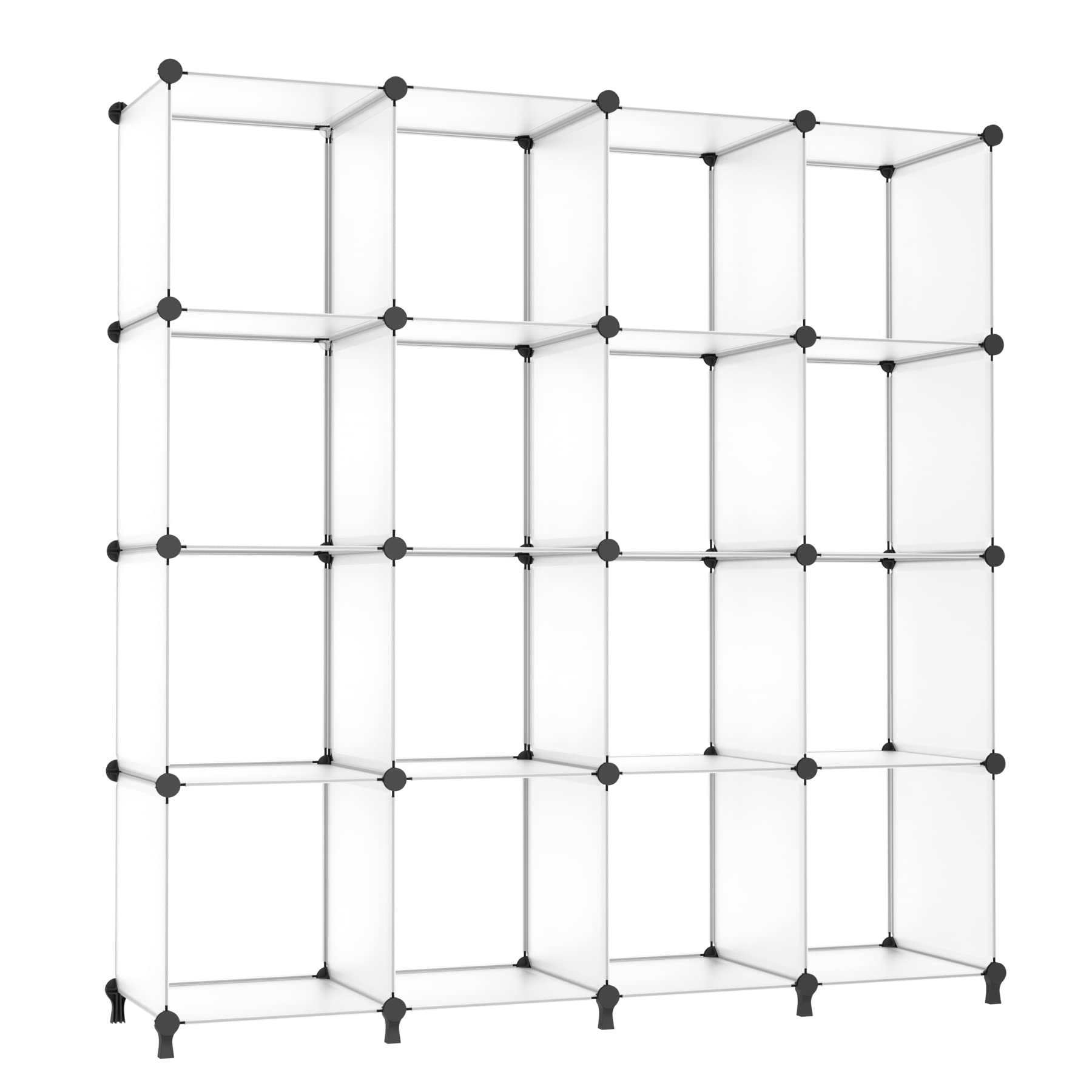 AWTATOS Cube Storage Closet Organizer Storage Cubes Shelves Bookshelf DIY Plastic 9 Cube Organizer Shelf for Bedroom, Home Office, Translucent