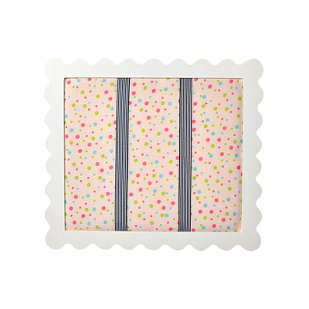 Toddler Room Decorative Memo Pad Polk Dots Fabric Memory/Memo Photo Bulletin Board for Nursery Room Kids Room Decor 17.7 x 15.7 Inches (Pink)
