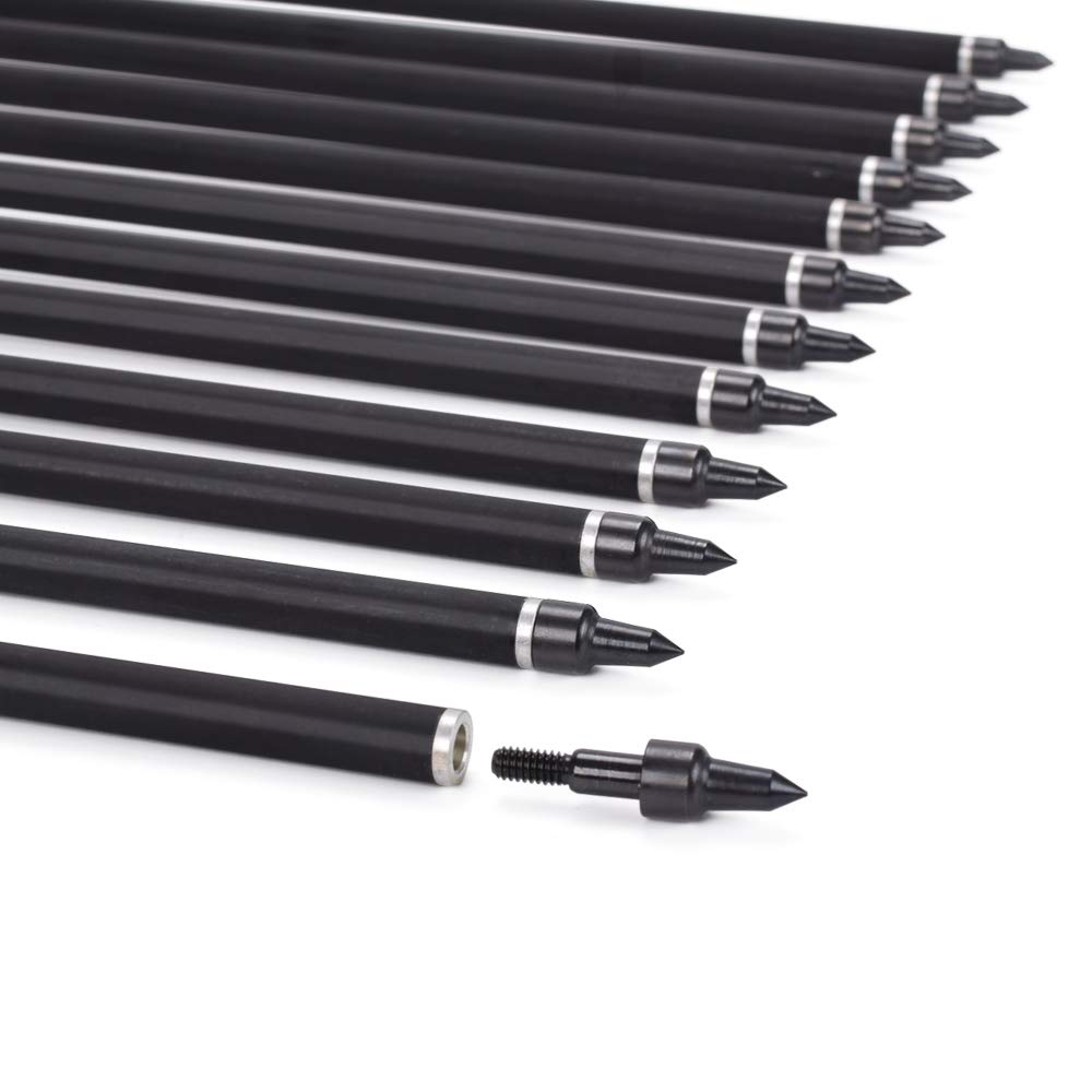 20Inch Carbon Crossbow Bolts Hunting Archery Arrows with 4" Vanes Moon Nocks Target Tip (Pack of 12)