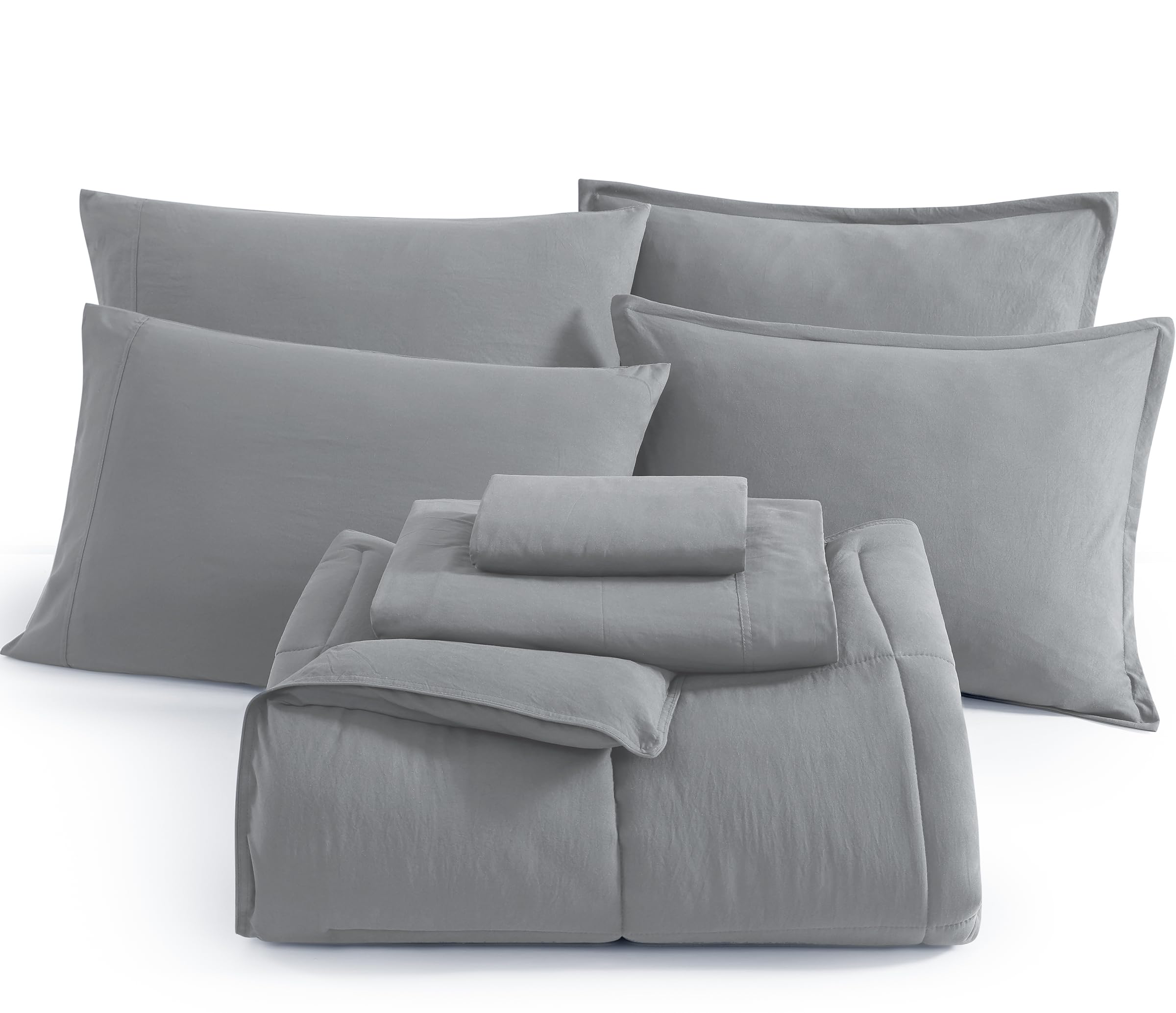 Casa Platino Twin Bed Comforter Set Pre-Washed – Soft & Cozy Breathable Brushed 100% Microfiber Comforter Set Queen with Comforter, Flat Sheet, Fitted Sheet, 1 Pillowcase & 1 Sham - Sepia Rose