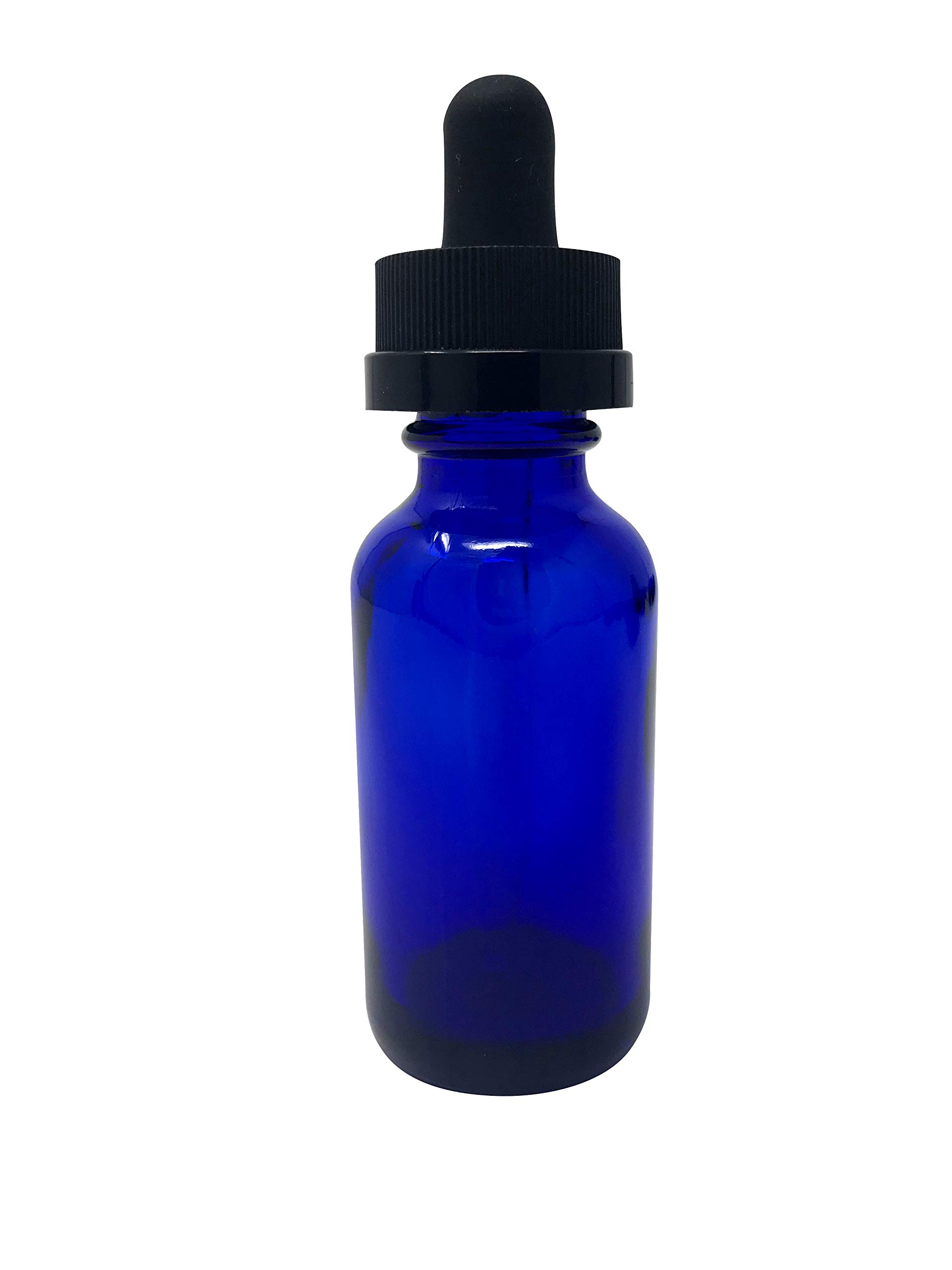 Supplement and Supply 1 Oz (30 mL) Cobalt Blue Glass Bottles with CRC (Child Resistant Cap) Eye Droppers [Pack of 12]