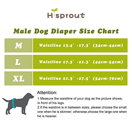 Hi Sprout Male Dog Diaper Reusable Washable Durable Absorbent Cloth Doggie Diapers Pants (XL, Gray black and brown)