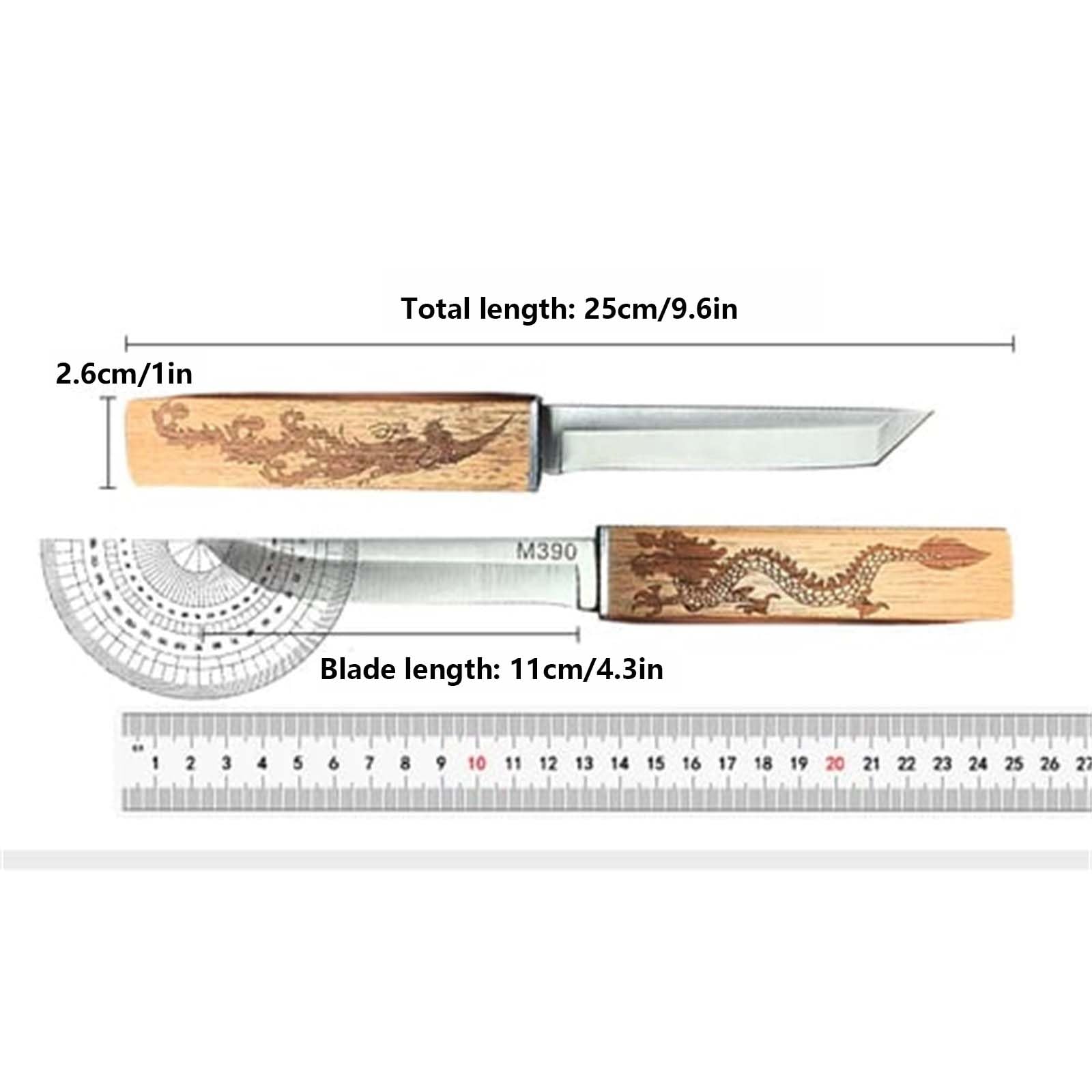 ichuanyi 2 In 1 Dragon And Phoenixs Double Blades Knife Set, Camping Knives, Stainless Steel Knife Perfect for Cutting Meat, Vegetables & Fruit