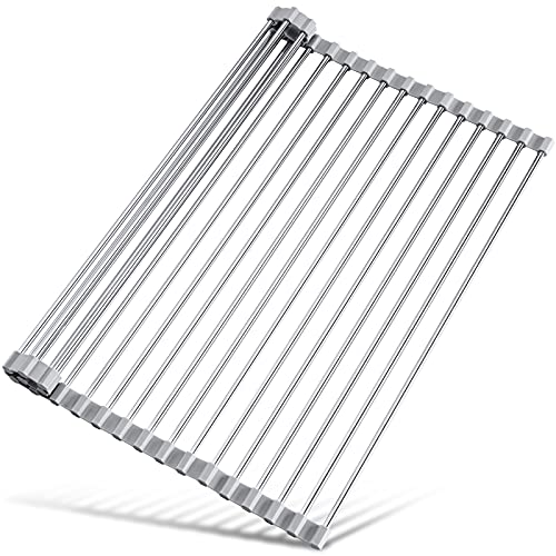 Attom Tech Home Dish Drying Rack with Sponge Holder
