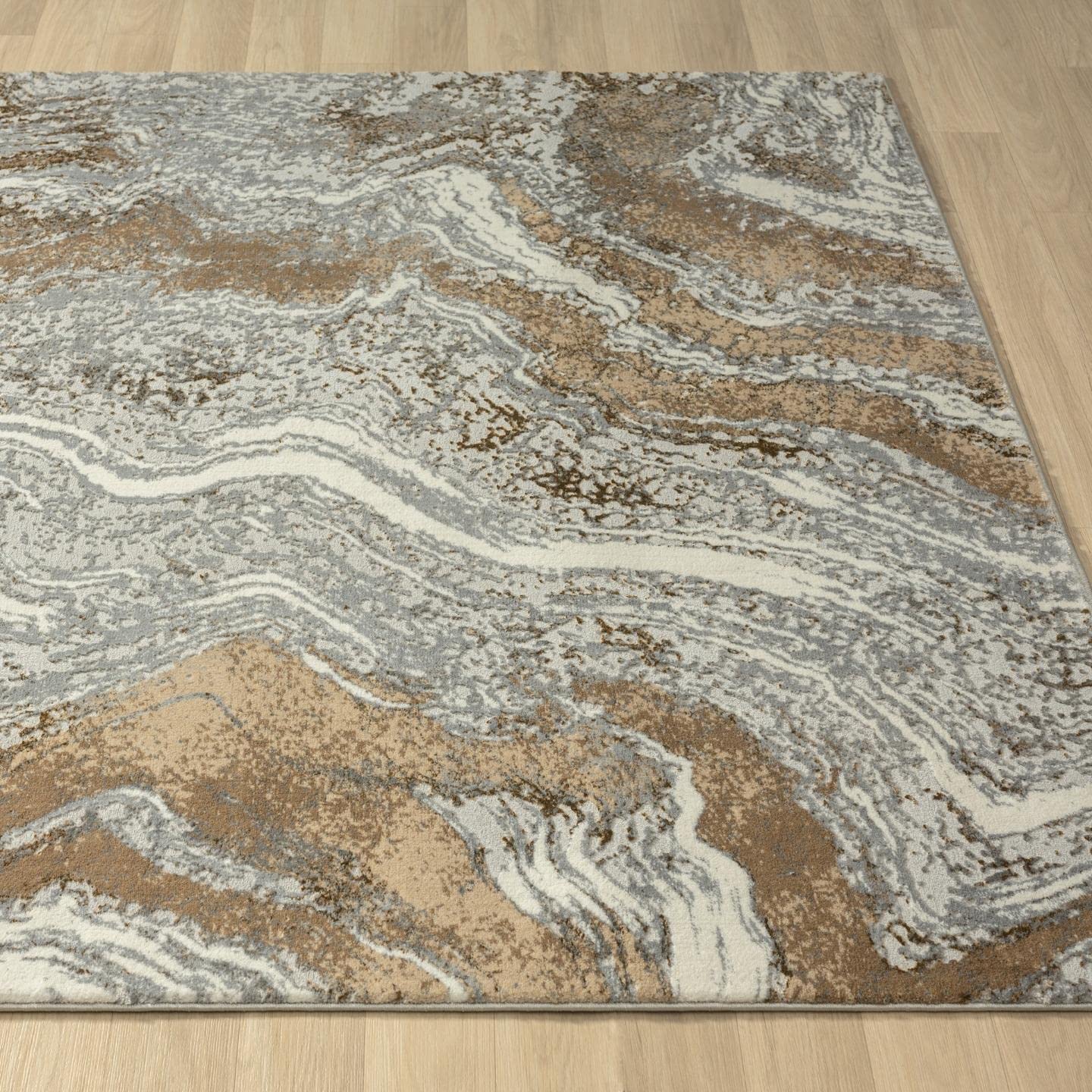 LUXE WEAVERS Marble Abstract Area Rug, Beige 6x9