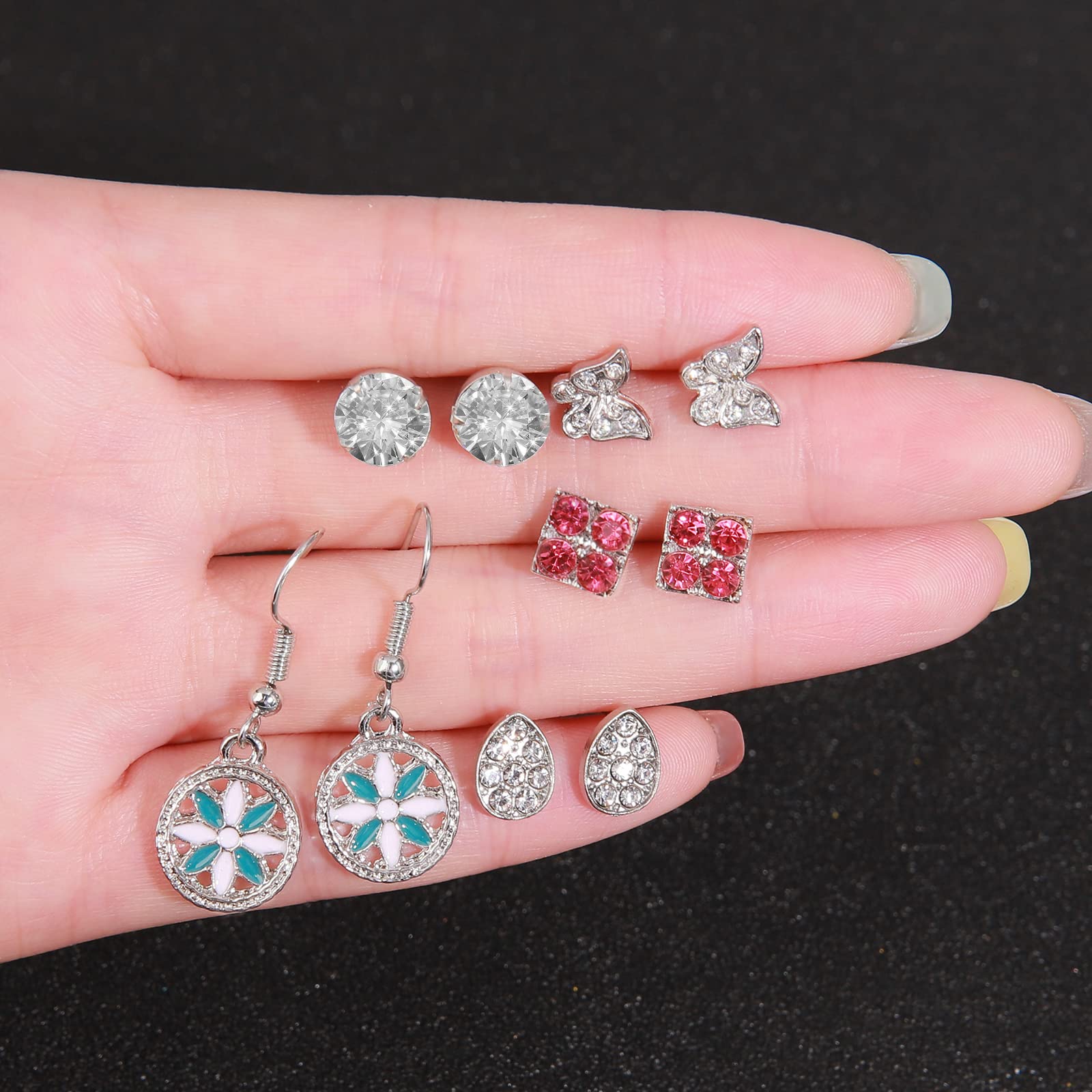30 Pairs Stud Earrings Set Assorted Earrings Studs Set Earrings for Women (Style 03)