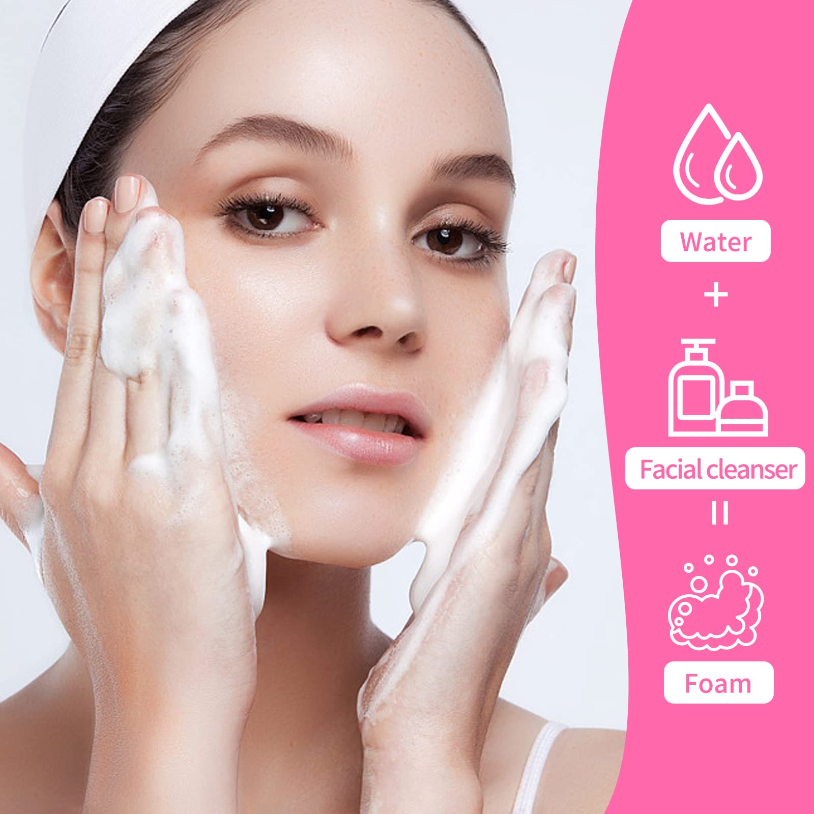 42PCS Refillable Travel Bottles Soap Dispenser Foam Pump Bottle 1oz/30ml for Hand Sanitizer Lash Cleanser Shampoo Liquid (Pink)