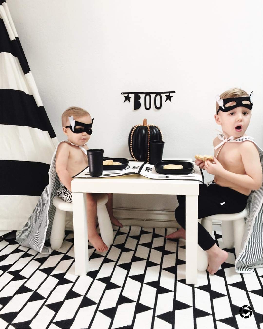 Re-Play Made in USA Toddler Dinnerware Set - 10 oz. Open Cup, 7" Flat Plate, 12 Oz. Bowl, Rounded Tip Fork and Deep Scoop Spoon - Dishwasher/Microwave Safe Plastic Dinnerware Set - Black