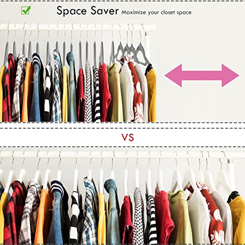 ATZJOY Non Slip Space Saving Velvet Hangers (50 Pack, Gray)