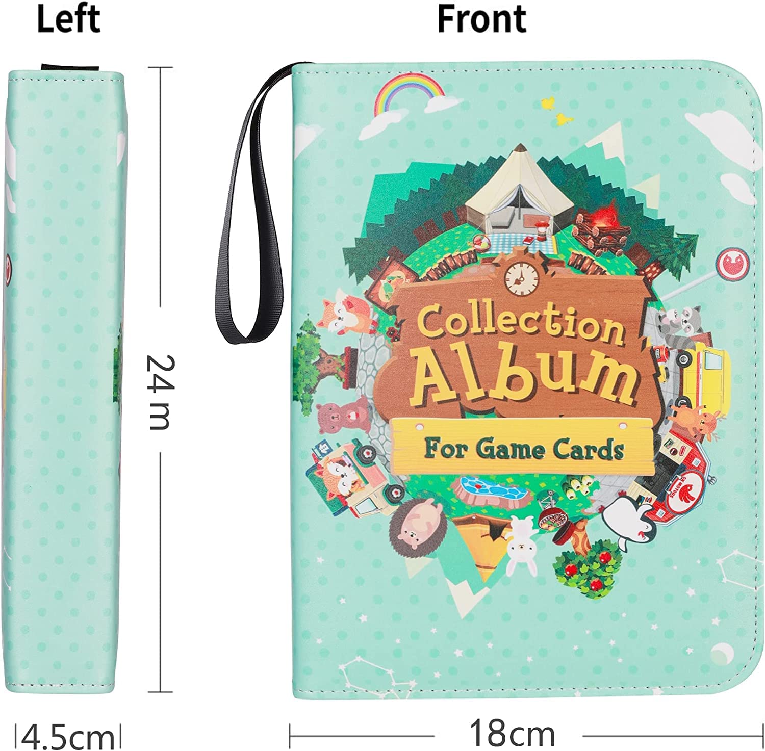 500+ Game Card Holder Compatible with Animal Crossing Mini Amiibo Cards, Cartridges Organizer Binder fit for Nintendo Switch PS Vita Games SD Memory Cards