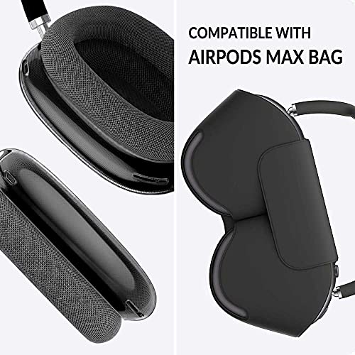 Custom Name & Initial Crystal Clear Case for Apple AirPod Max,Thin Customized Signature Transparent Protective Ear Cup Covers(Clear Black)
