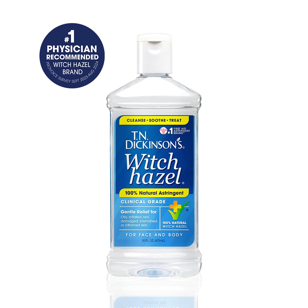 T.N. Dickinson's Witch Hazel Astringent for Face and Body, 100% Natural, 6 Count