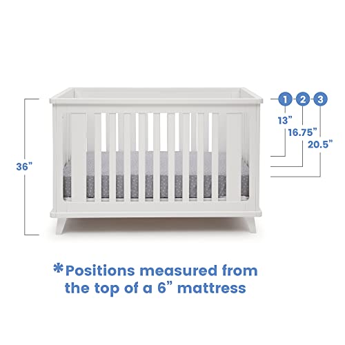 Delta Children Ava 3-in-1 Convertible Baby Crib - Greenguard Gold Certified, White