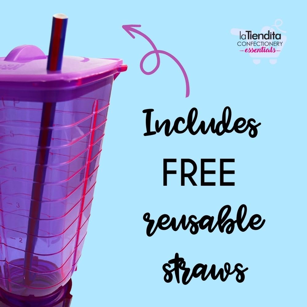 LA TIENDITA ESSENTIALS 4-pack Blender Plastic Jar 42.3 fl oz capacity + Free Reusable Straw
