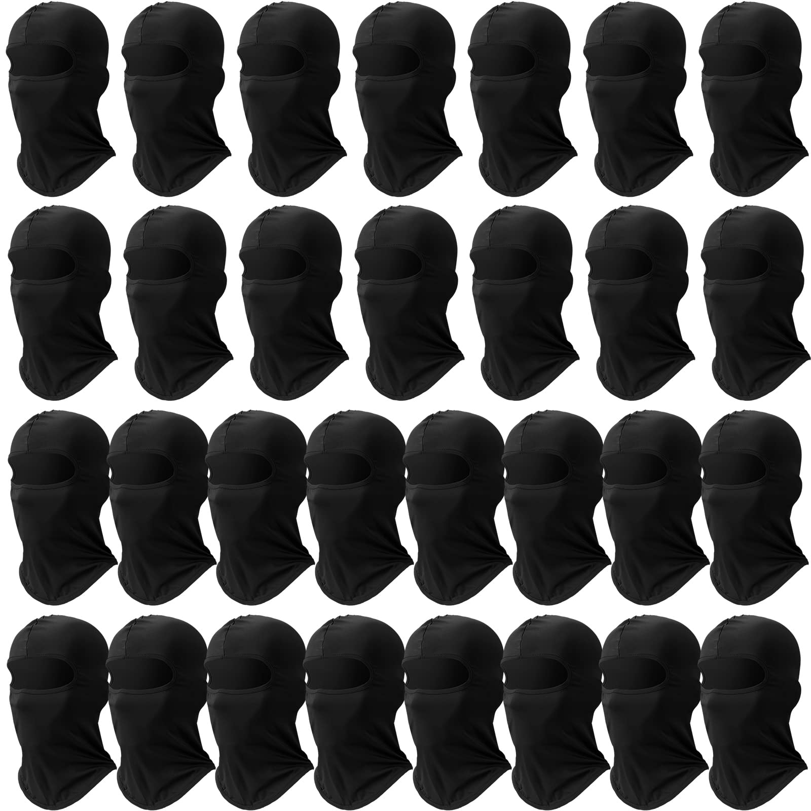 30 Pcs Balaclava Ski Face Mask Full Face Cover Mask UV Protection Cooling Neck Gaiter Winter Summer for Men Women Outdoor (Black, Simple Style)