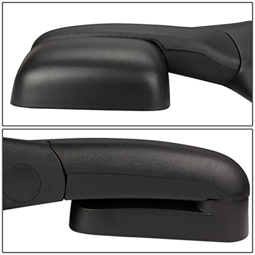 DNA Motoring TWM-010-T222-BK Pair of Manual Adjustment Towing Side Mirrors Compatible with 03-14 E-150 E-250 E-350 E-450 E-550 / Econoline,Black Housing