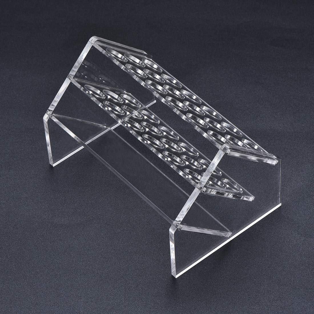 uxcell Slant Rack Acrylic Test Tube Holder 18 Wells for 10ml/15ml Centrifuge Tubes Clear