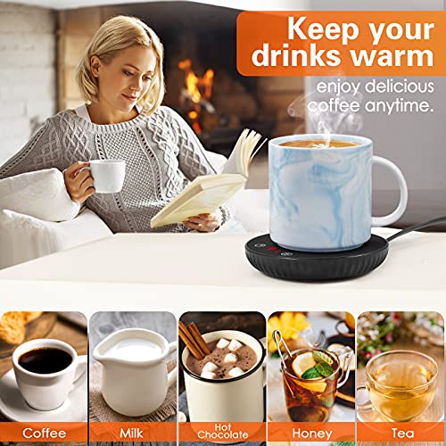 Coffee Mug Warmer, Coffee Warmer with 2 Temp Settings, Candle Warmer w/Auto Shut Off&1-12H Timer, Coffee Warmer for Desk Home Office, Coffee Cup Warmer for Coffee, Beverage, Milk, Tea, Hot Chocolate