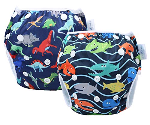 storeofbaby Swim Diapers 2pcs One Size Reusable Adjustable Water Diaper