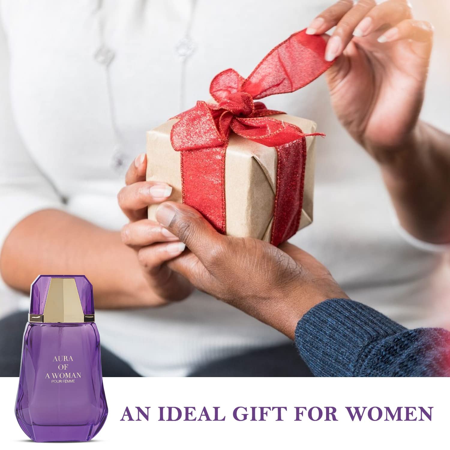 Jean Rish Aura of a Woman Eau De Parfum (3.4 Fl Oz / 100ml) Perfume for Women with Jasmine & Amber Notes - Long Lasting and Luxury Fragrance