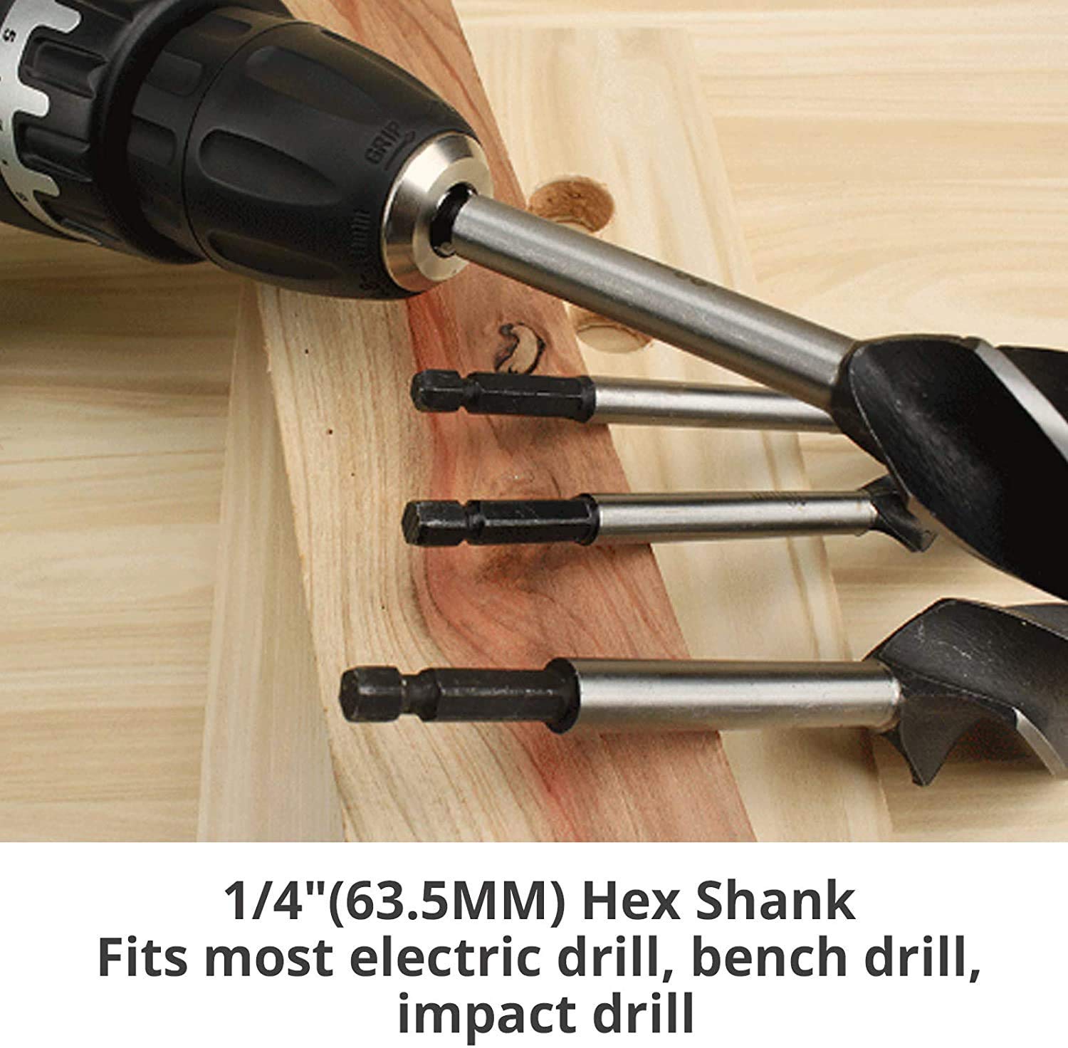 Wood Drill Bit Reaming Drill Wood Auger High-Carbon Steel Fast Cut Woodworking Drill Bit Set 6pcs 14mm, 16mm, 18mm, 20mm, 22mm, 25mm