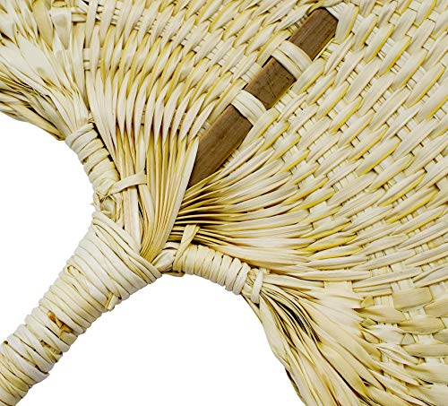 AUEAR, Natural Raffia Hand Fans Handmade Handheld Weaving Fan Wedding Palm Leaf Hand Fan for Summer Cooling Farmhouse Wall Party Home Decoration (Chinese Style A)