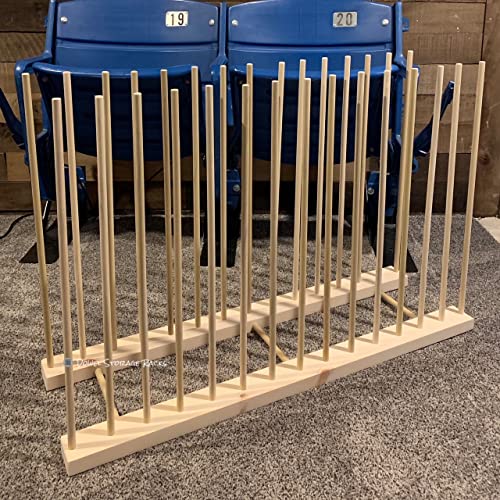 Art Storage Rack - 36" Long x 11" Wide with 24" Tall Dowels - for Art Canvas Storage, Frames, Framed Art, Paintings