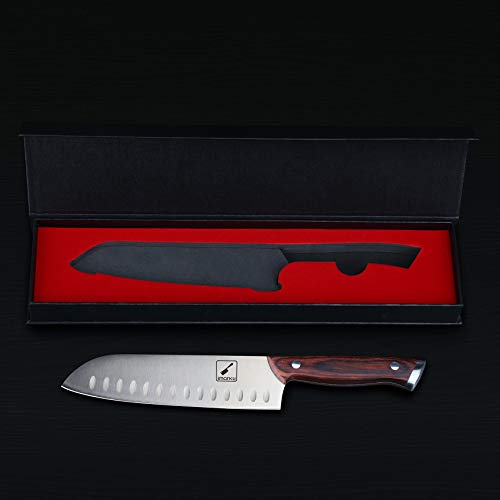 imarku Kitchen knife, 7’’Santoku Knife, German High Carbon Steel Chopper Knife, Professional Chef Knife with Ergonomic Handle, Extremely Sharp&Durable