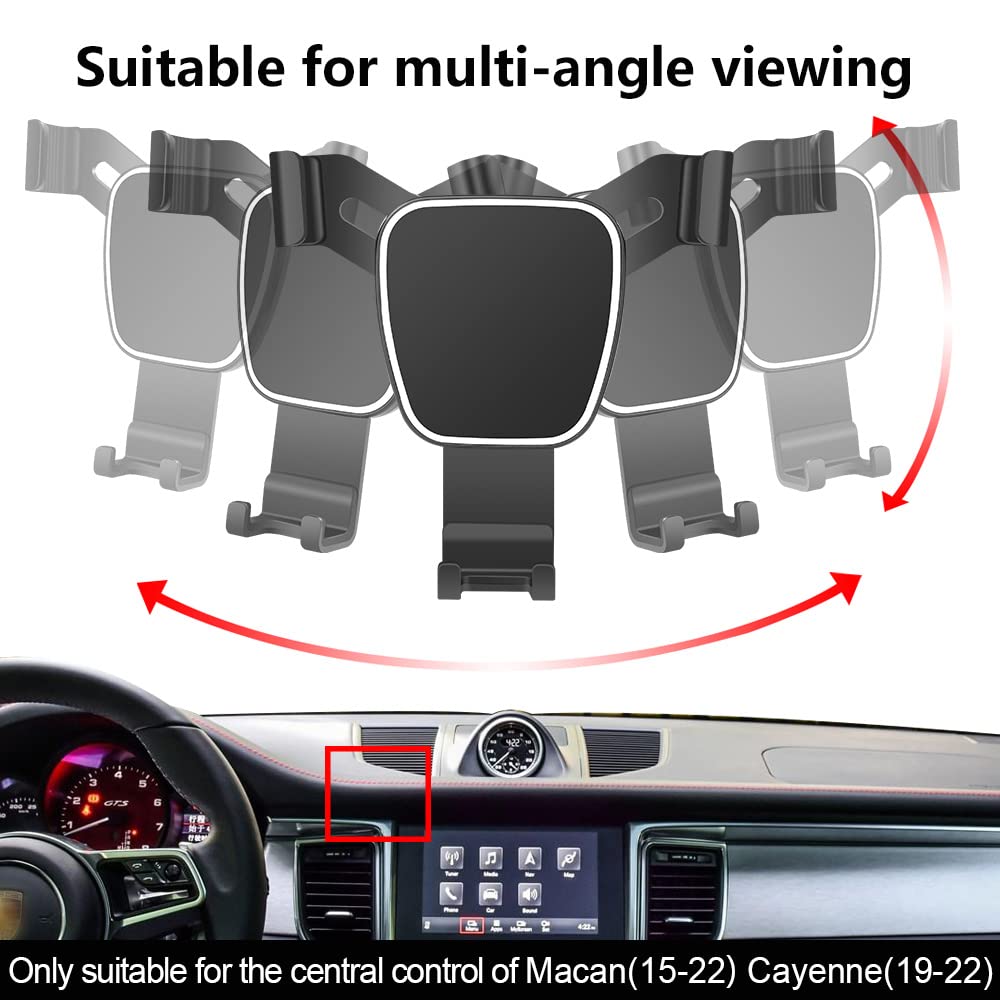 musttrue Car Phone Holder for 2015-2025 Porsche Macan and 2019-2023 Cayenne Auto Accessories Navigation Bracket Interior Decoration Mobile Cell Phone Mount